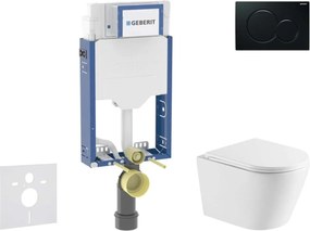 Geberit Kombifix - Set předstěnové instalace, klozetu Nefia a sedátka softclose, tlačítko Sigma01, černá SANI15CA5150