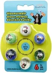 MORAVSKÁ ÚSTŘEDNA Kuličky Krtek 6 ks / Sklo / Na kartě / 3+