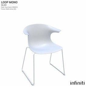 Židle Loop Mono Sled Barva kovové konstrukce: Matt white 30, Barva sedáku a opěradla z recyklovaného plastu: white IS020