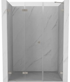 Mexen Lunar-F sprchové dveře skládací levé 110 cm, transparentní, kartáčovaný nikl - 836S-110-050-97-00-L