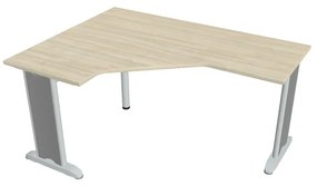 Stůl ergo lomený pravý 160×120 cm - Hobis Flex FEV 60 P Dekor stolové desky: akát, Barva nohou: Stříbrná