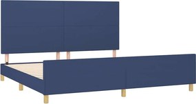 Rám postele bez matrace modrý 200 x 200 cm textil 3124925