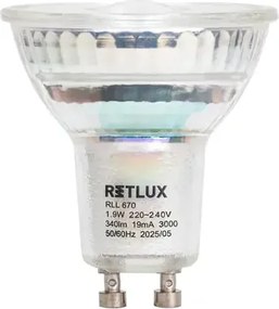 RETLUX RLL 670 Žárovka LED GU10 Bulb 1.9W / 340 lm / 3000K