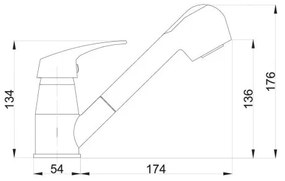 Hydroland Dřezová stojánková páková baterie s vytahovací sprškou Nancy