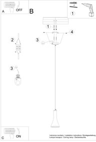 Sollux SL.1223 - Lustr na lanku REA 1xE14/12W/230V beton