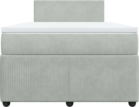Box spring postel s matrací světle šedá 120x190 cm samet 3287680