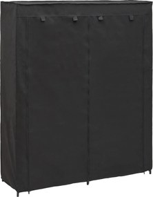 Textilní šatní skříň DRESSY dvojitá, 140 x 45 x 165 cm - černý