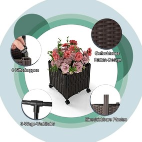 Costway Zahradní oblouk mřížovina s 2 truhlíky venkovní pergola mřížovina kovový