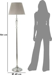 Stojací lampa Silvery 164 cm stříbrná