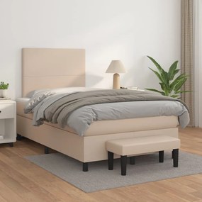 Box spring postel s matrací cappuccino 120x200 cm umělá kůže