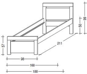 Gazel Rhino II. postel 160 přírodní