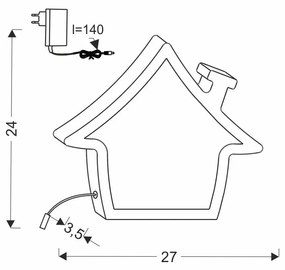 Růžová dětská lampička House – Candellux Lighting