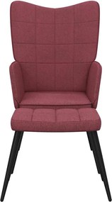 Relaxační židle se stoličkou vínová textil 327960
