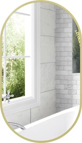 HOMCOM Oválné zrcadlo do koupelny 40x70 cm s hliníkovým rámem Dekorativní nástěnné zrcadlo Horizontální nebo vertikální pro obývací pokoj, vstup nebo…