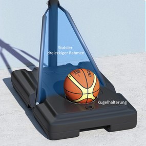 SPORTNOW Mobilní Basketballový Koš, Nastavitelná Výška Koše 230-305 cm, Stojan na Basketbal s 110 x 75 cm nerozbitnou zadní deskou na kolech, pružino…