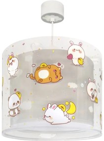 Dalber 41762E - Dětský lustr KAWAII FRIENDS 1xE27/15W/230V šedá