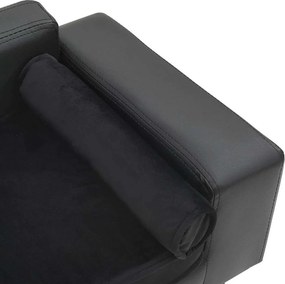 Pohovka pro psy tmavě šedá 81 x 43 x 31 cm plyš a umělá kůže 171044