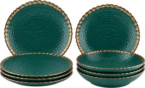 Keramická sada talířů Kati Green Gold 8ks