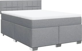 Box spring postel s matrací světle šedá 140 x 190 cm textil 3288183