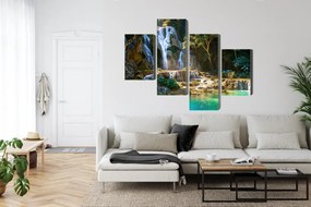 Vícedílný obraz Vodopád Kuang Si Nedostatek Nedostatek Plátno Canvas 160x100