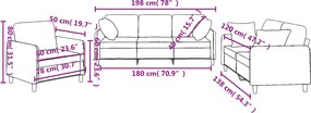 vidaXL 3dílná sedací souprava s polštáři textil [3202072] Barva: světle šedá