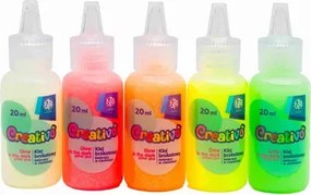 ASTRA CREATIVO Svítící barvy na gelové samolepky 5x20 ml / 5 barev / S