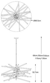 Zuma Line P0599-06A-V7AC - Lustr na tyči REYKJAVIK 6xG9/42W/230V zlatá