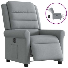 Elektrické polohovací křeslo světle šedé textil 3303294