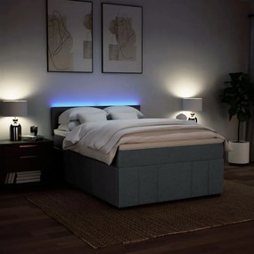 Box spring postel s matrací tmavě šedý 140 x 190 cm textil 3289364