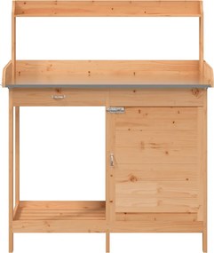 Přesazovací stůl se skříňkou hnědý 110,5x45x124,5cm masiv jedle 156344