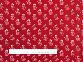Biante Bavlněný povlak na polštář Sandra SA-355 Bílé květy na červeném 50 x 60 cm
