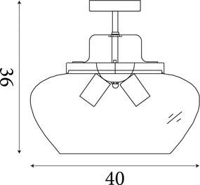 Searchlight 8973-3BZ Stropní lustr BOULE BRONZ čiré sklo