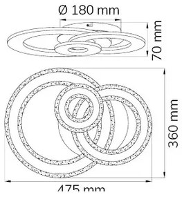 Wofi 11791 - LED Stmívatelné stropní svítidlo RIO LED/24,5W/230V 3000K