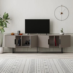 Šedo-béžový TV stolek 200x55 cm Titan – Marckeric