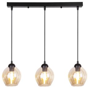 Černo-hnědý závěsný lustr Aspa pro žárovku 3x E27  - Candellux
