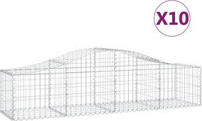 Klenuté gabionové koše 10 ks 200x50x40/60 cm pozinkované železo 3145585