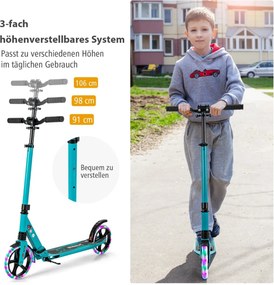 Costway Dětská koloběžka skládací se světly Koloběžka výškově nastavitelná