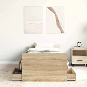 Rám postele s hlavovým a nožním čelem dub sonoma 90 x 200 cm 3203805