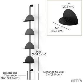 Černý kovový modulární policový systém 27x203,5 cm Solis – Umbra