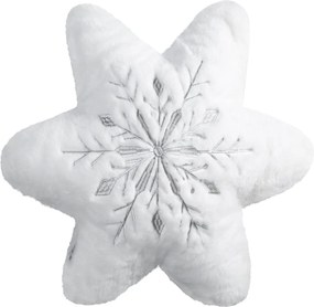 VÁNOČNÍ DEKORAČNÍ POLŠTÁŘ SNOWFLAKE1 43X43 CM BÍLÝ