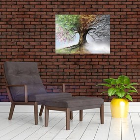 Skleněný obraz - Strom čtyř ročních období (70x50 cm)