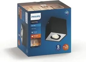 Philips Box 4,5W černá / LED stropní bodové svítidlo / 500lm / 2200-27