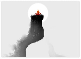 Skleněný obraz - Meditace na vrcholu (70x50 cm)