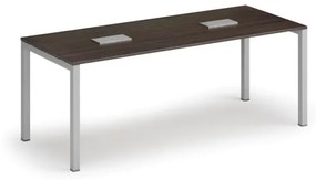 Stůl SQUARE 2000 x 800 x 750, wenge + 2x stolní zásuvka TYP II, stříbrná