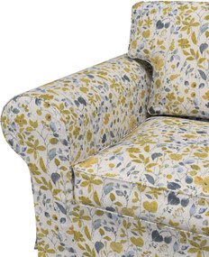 Potah na pohovku IKEA  Ektorp 2-místná, rozkládací, STARÝ MODEL barva žlutá látka pletený vzor, vzorované