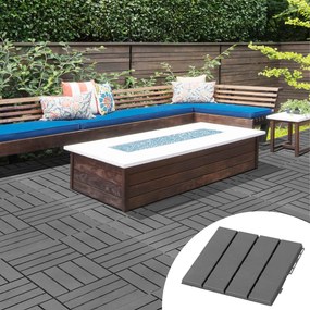 Outsunny terasové dlaždice sada 9 balkonových dlaždic click dlaždice pro terasu a zahradu plastová černá 30x30cm | Aosom.de