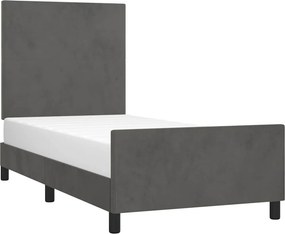 Rám postele bez matrace tmavě šedá 80 x 200 cm samet 3125600