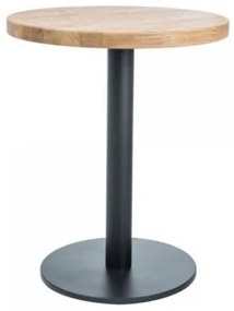 Jídelní stůl Puro II, průměr 80 cm / Dub / Černá