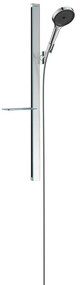Hansgrohe Rainfinity, sprchová sada 130 3jet s tyčí 90 cm a poličkou na mýdlo, chromová, HAN-27671000