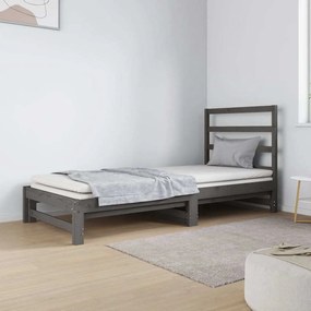 vidaXL Výsuvná postel 2x (90 x 190) cm masivní borovice [3124749] Barva: Šedá